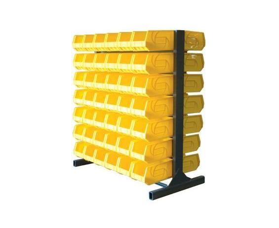 Double-Sided Bin Rack With 84 Bins | Motion Savers Inc. | 877-832-4154