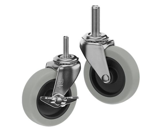 Casterdepot Threaded Stem Casters - Thermo-Rubber Wheel - Capacities Up ...