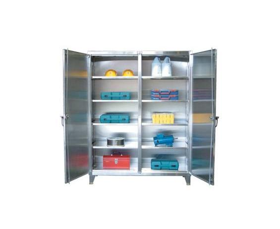 Stainless Steel Double Shift Storage Cabinet | Motion Savers Inc. | 877 ...