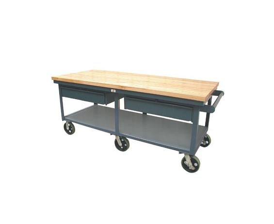 Mobile Shop Table With Maple Top | Motion Savers Inc. | 877-832-4154