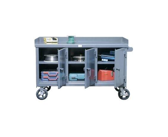 Mobile Work Bench With 3 Locking Doors | Motion Savers Inc. | 877-832-4154