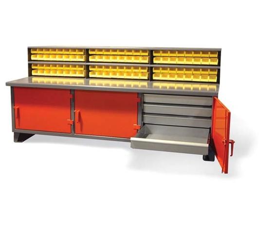 Triple Shift Work Station With Bins | Motion Savers Inc. | 877-832-4154