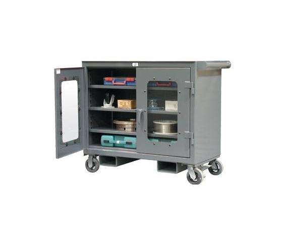 Clearview Mobile Work Cart With Forklift Pockets | Motion Savers Inc ...