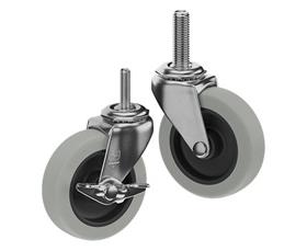 Casterdepot Threaded Stem Casters - Thermo-Rubber Wheel - Capacities Up ...