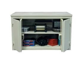 Cabinet Workbench With Bi-Fold Doors | Motion Savers Inc. | 877-832-4154