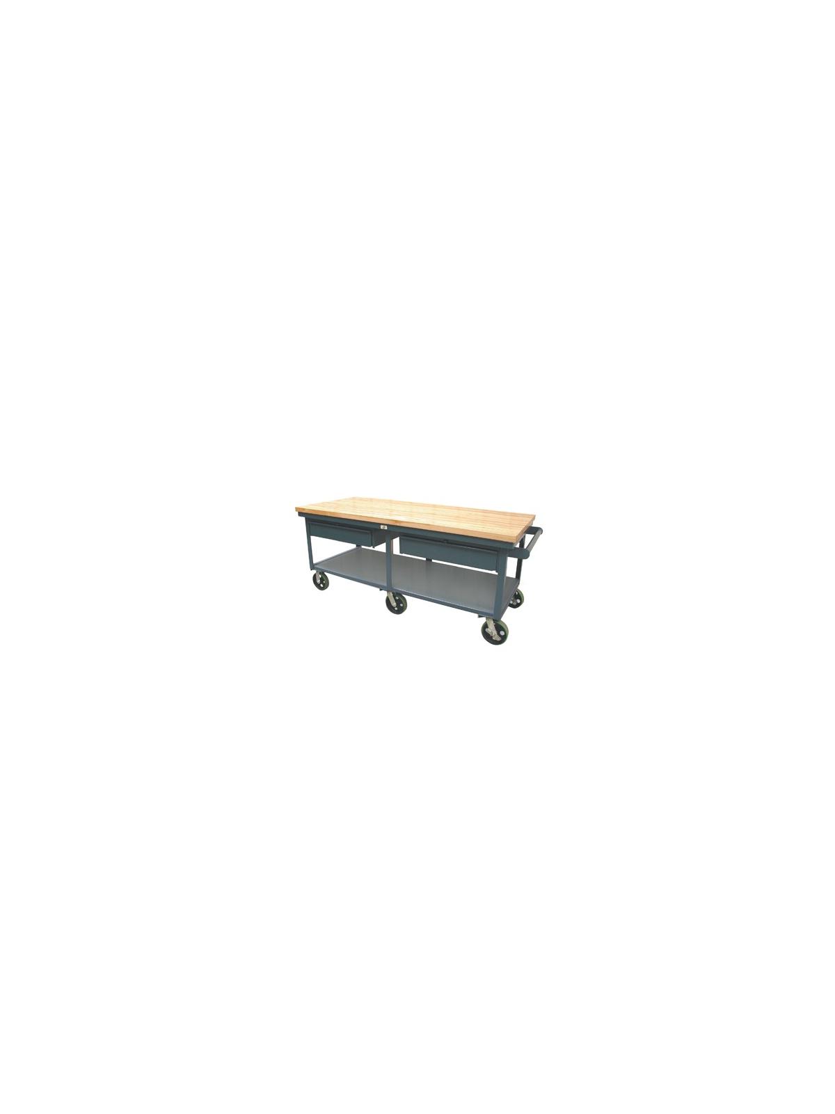 Mobile Shop Table With Maple Top | Motion Savers Inc. | 877-832-4154