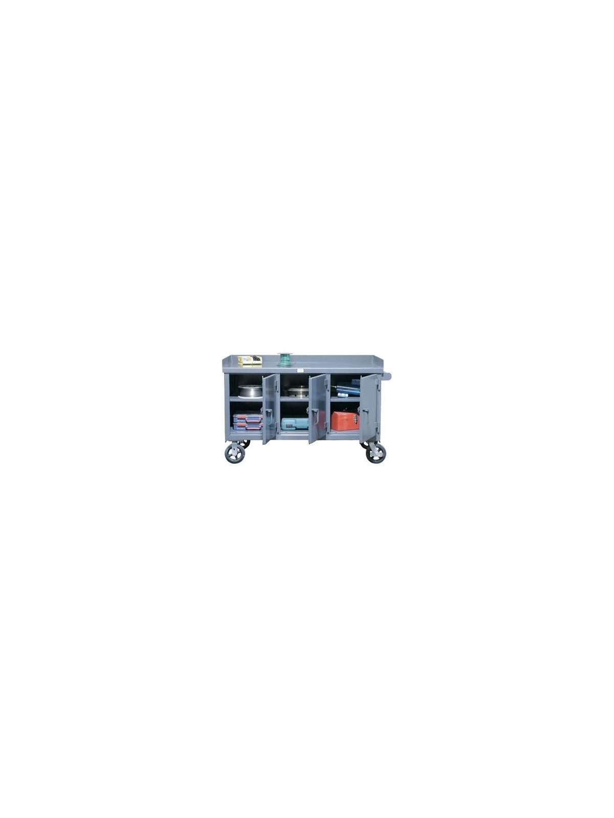 Mobile Work Bench With 3 Locking Doors | Motion Savers Inc. | 877-832-4154